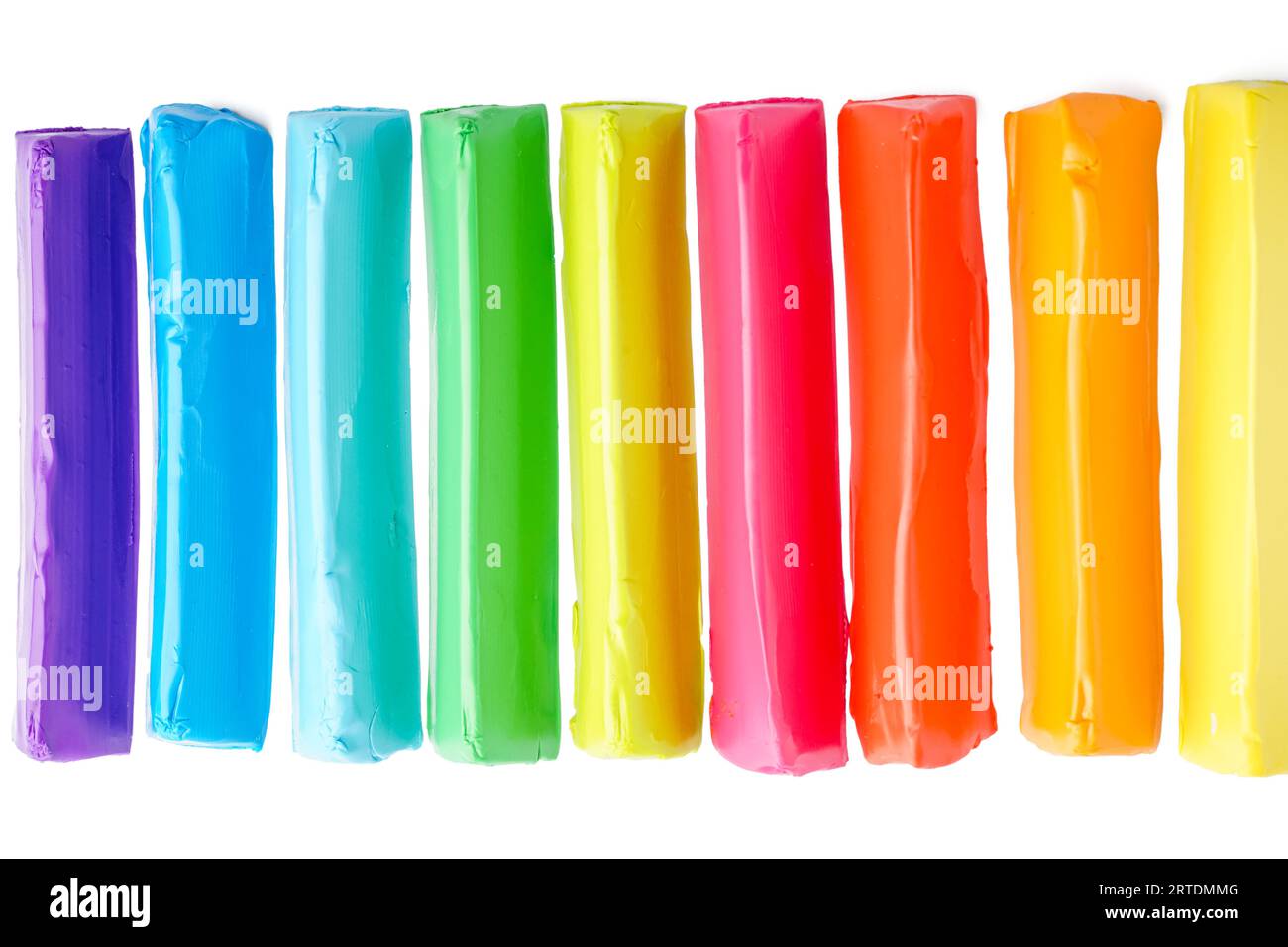 Set of colorful play dough on white background Stock Photo - Alamy
