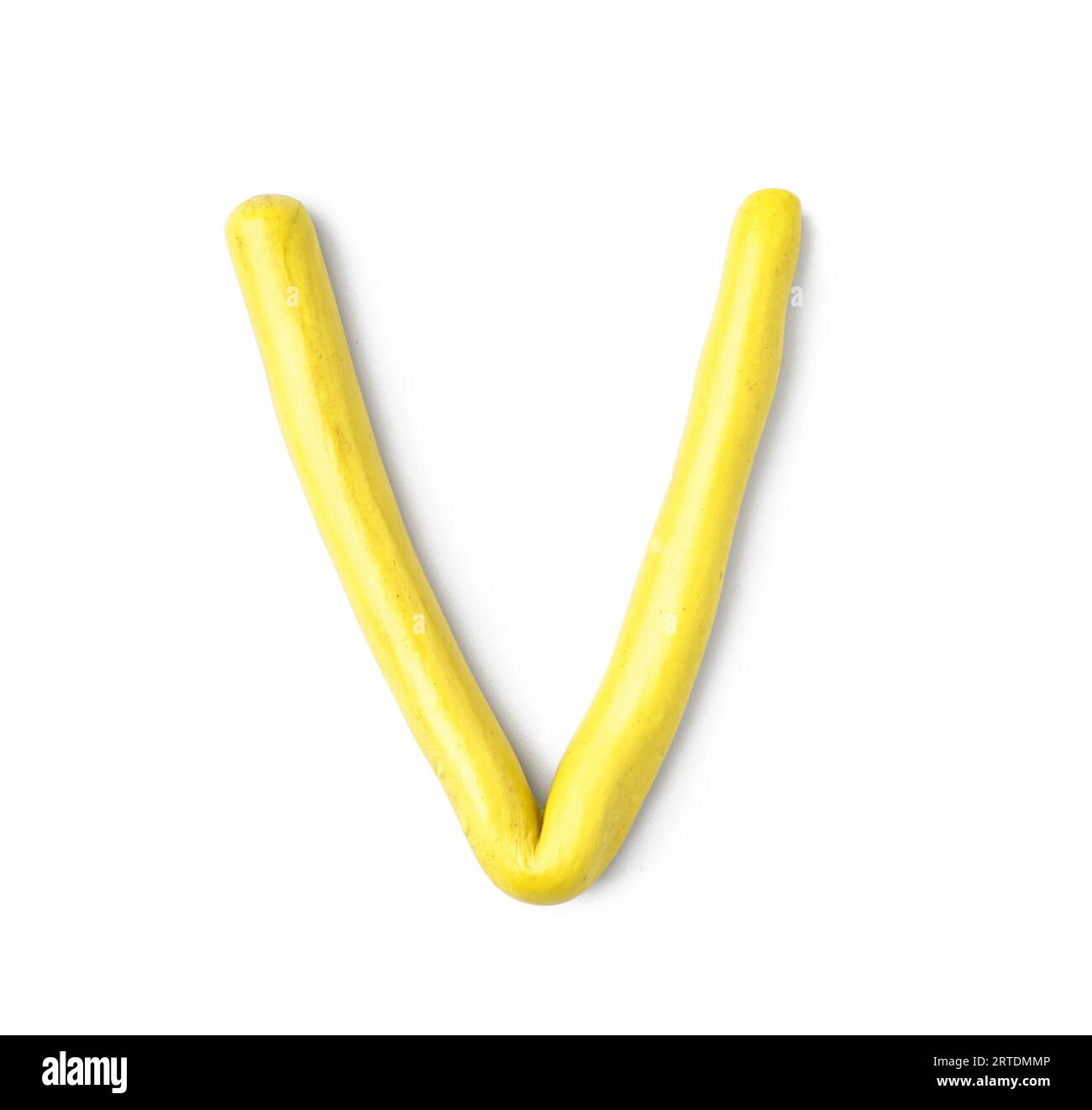 Letter V made of play dough on white background Stock Photo - Alamy