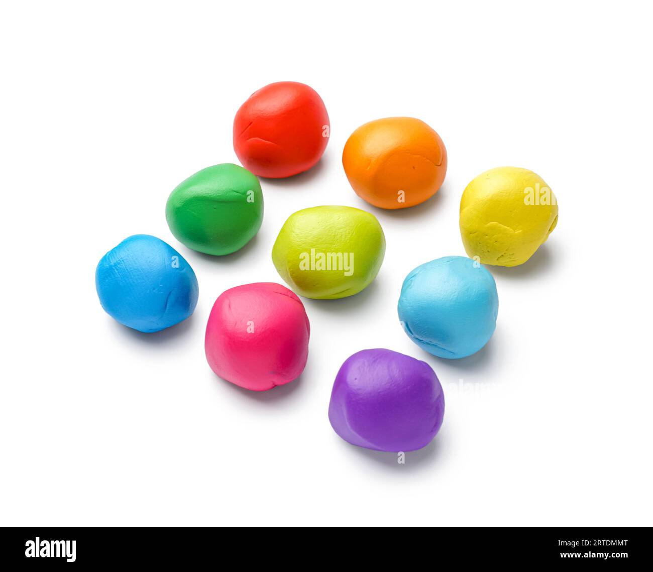 Set of colorful play dough on white background Stock Photo - Alamy