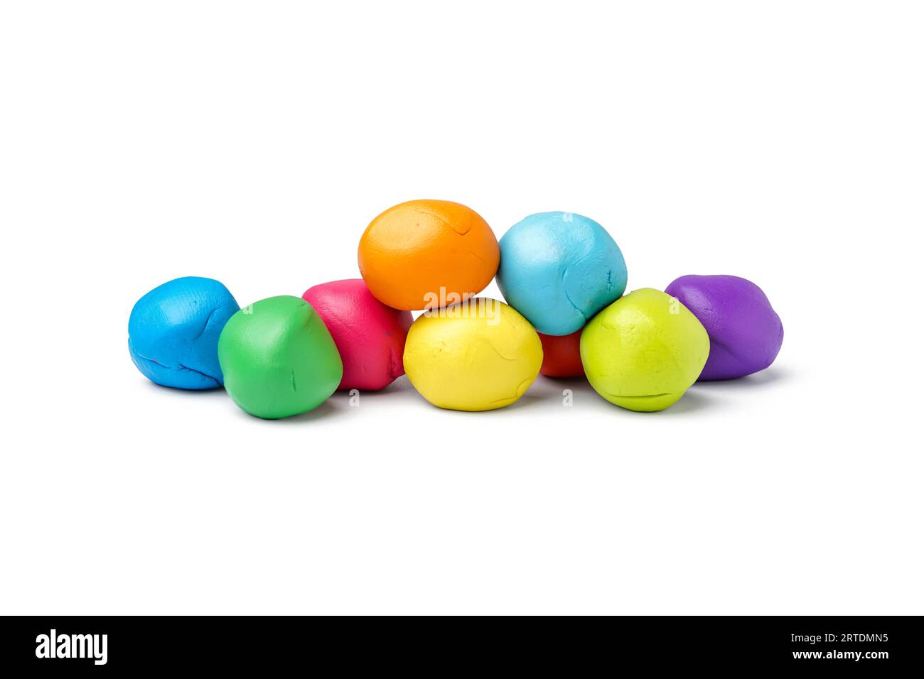 Set of colorful play dough on white background Stock Photo - Alamy