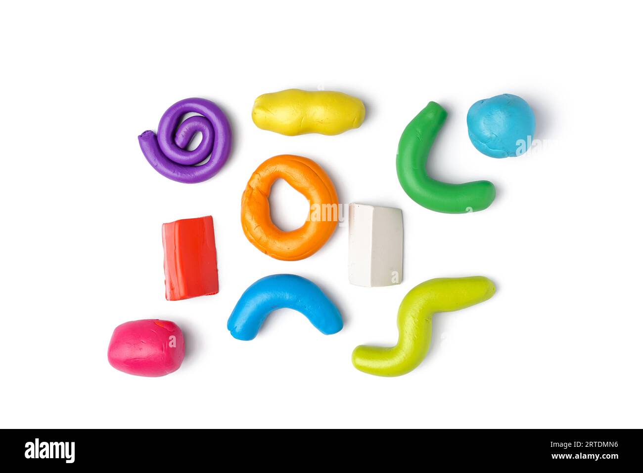 Set of colorful play dough on white background Stock Photo - Alamy