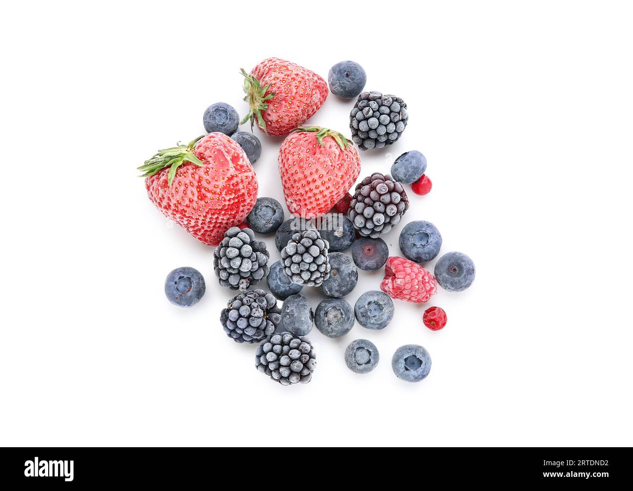 Frozen berries on white background Stock Photo - Alamy