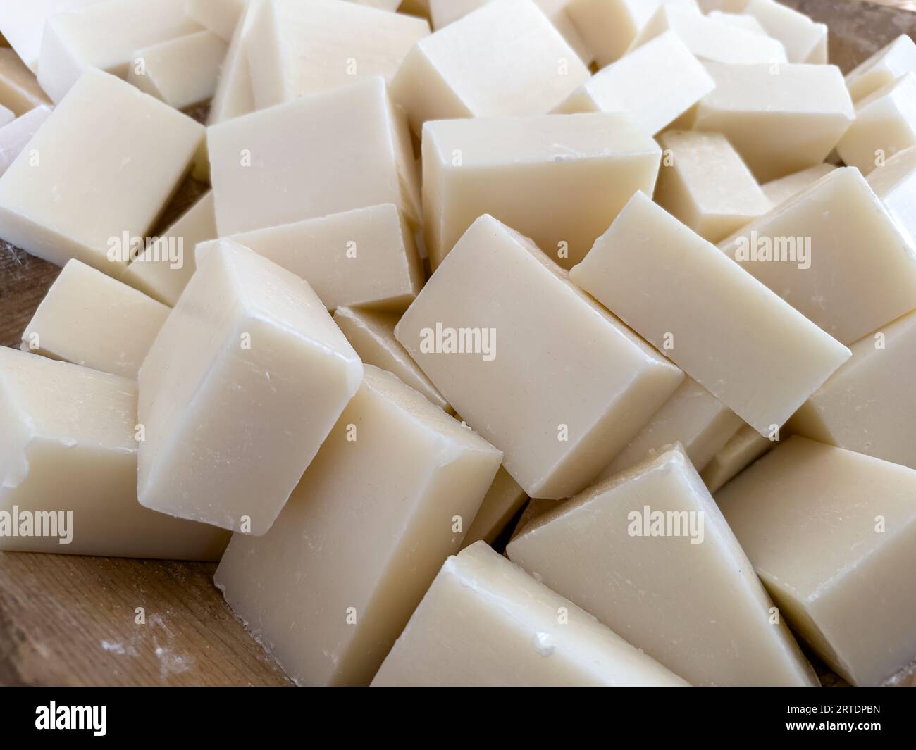 white natural olive oil soap background , Natural soap cut equally in a ...