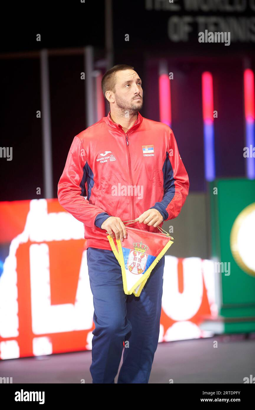 Viktor Troicki, Captain of Serbia in action during the DAVIS CUP by ...