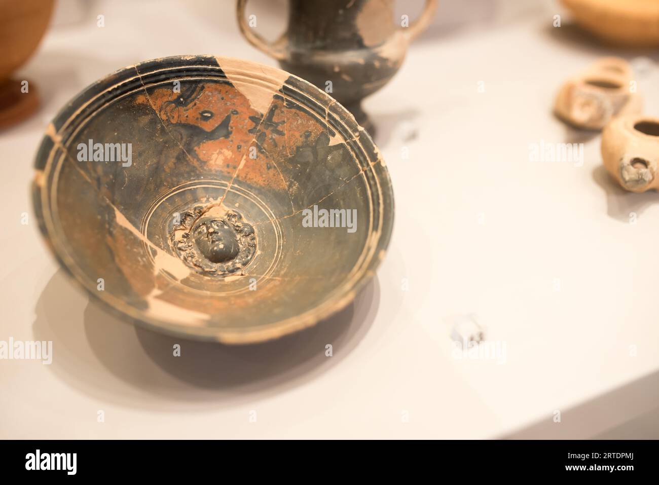 Ancient Minoan plate on display in the museum Stock Photo - Alamy