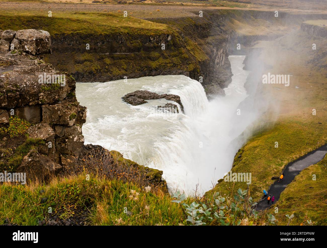 Gullfoss, Iceland. The famous waterfalls of Gullfoss, in the polar ...