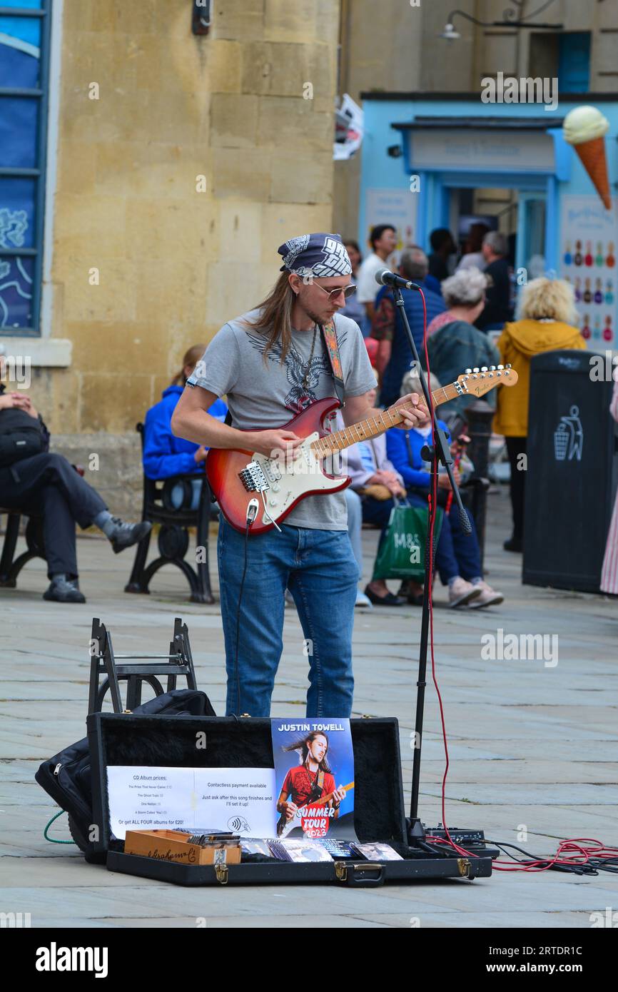 Busking in the city of bath England UK Stock Photo - Alamy