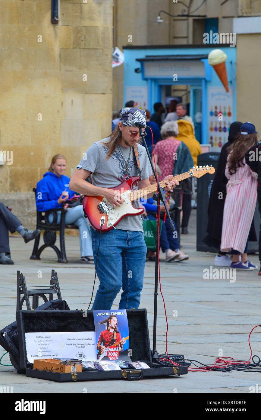 Busking in the city of bath England UK Stock Photo - Alamy