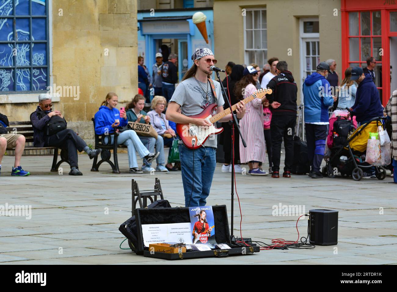 Busking in the city of bath England UK Stock Photo - Alamy