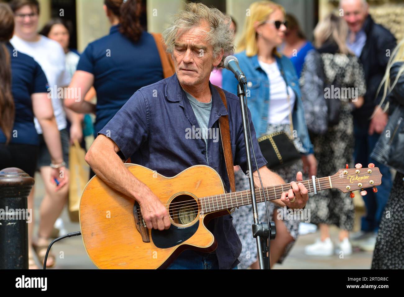 Busking in the city of bath England UK Stock Photo - Alamy