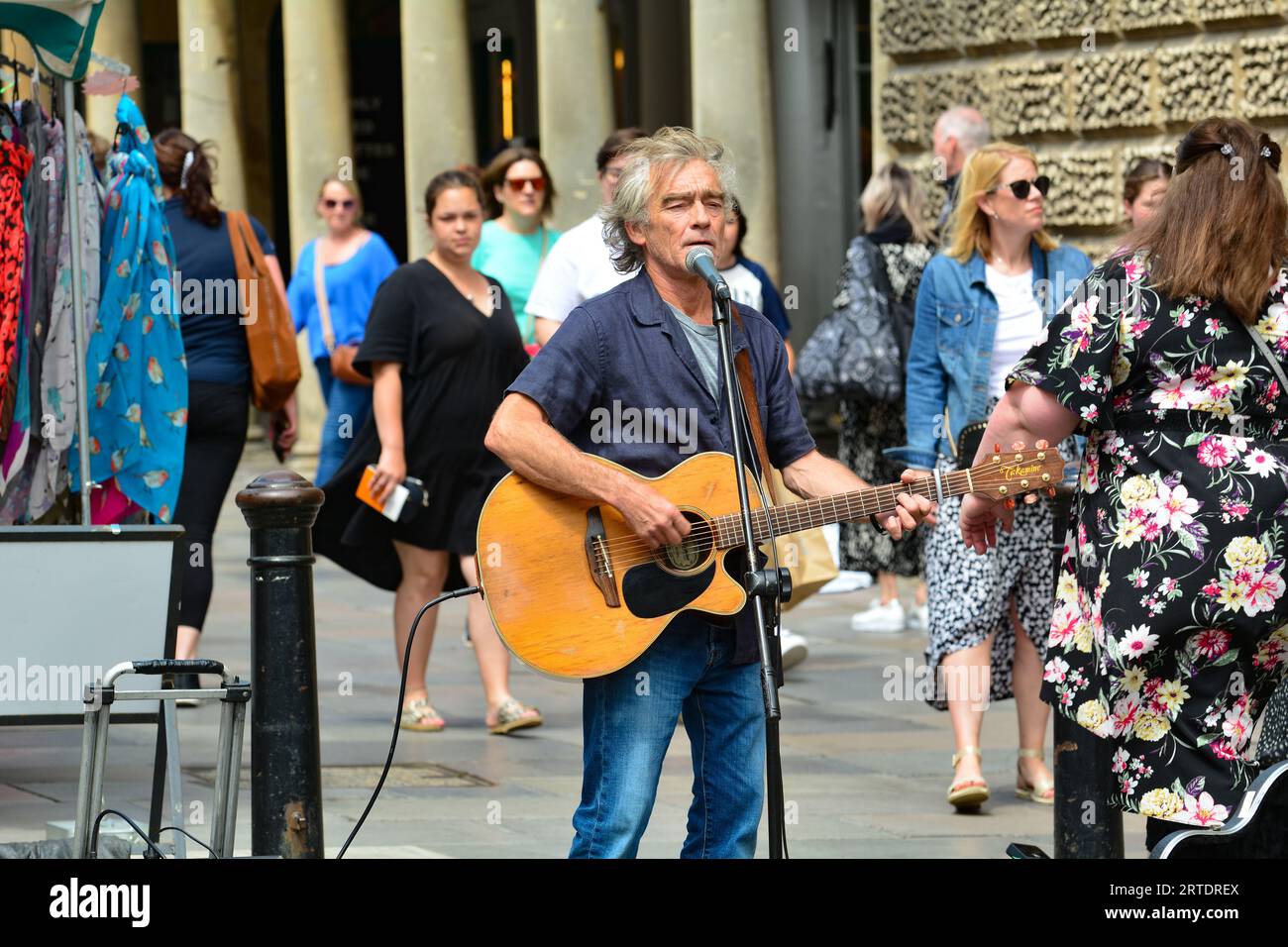Busking in the city of bath England UK Stock Photo - Alamy