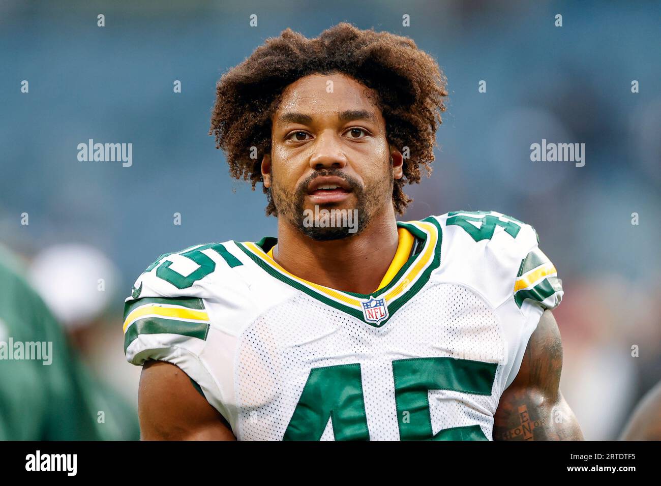 Green Bay Packers linebacker Eric Wilson (45) walks off the field after ...