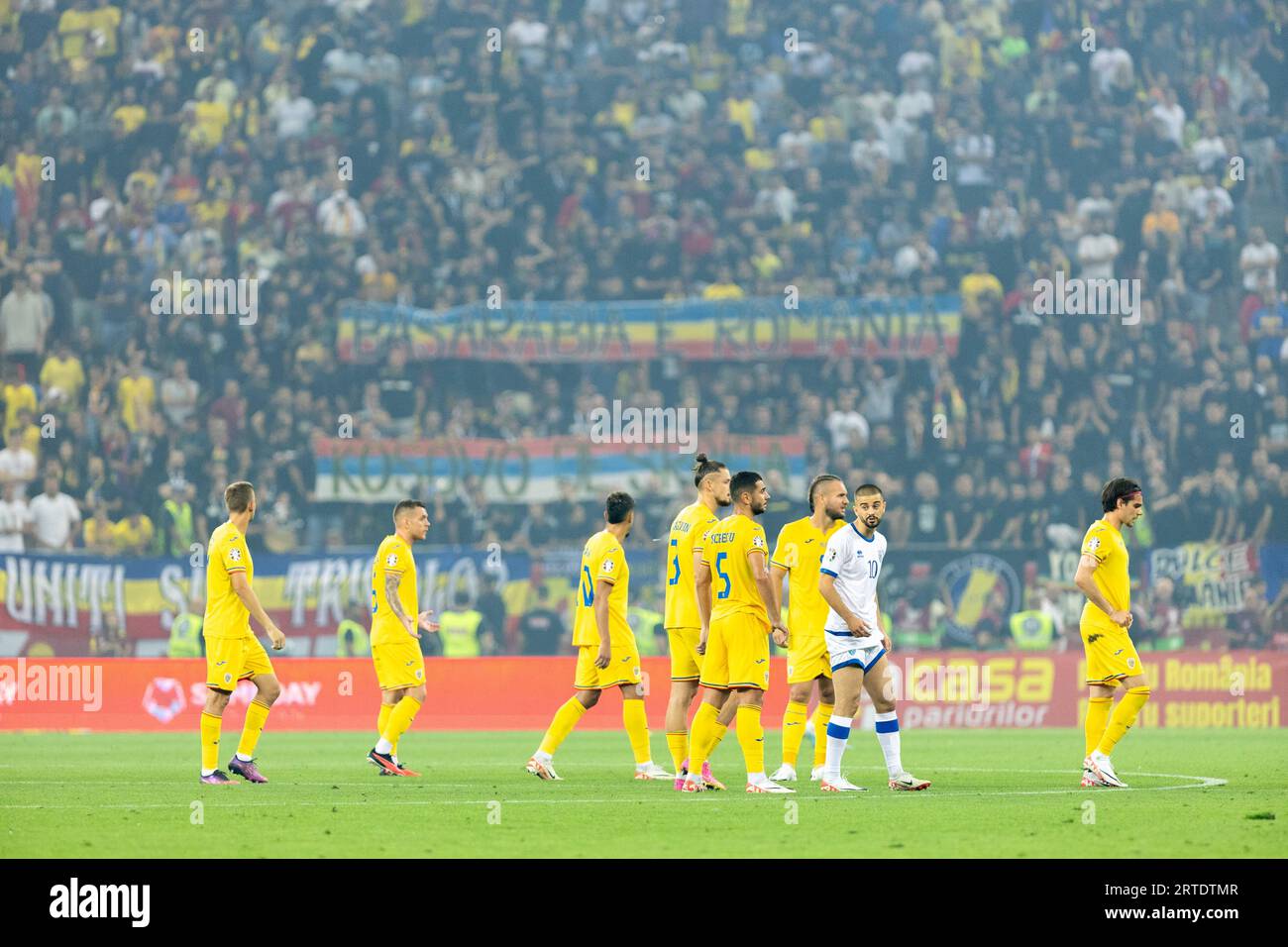 Romania and Kosovo teams leaving the pitch during the UEFA Euro 2024 ...