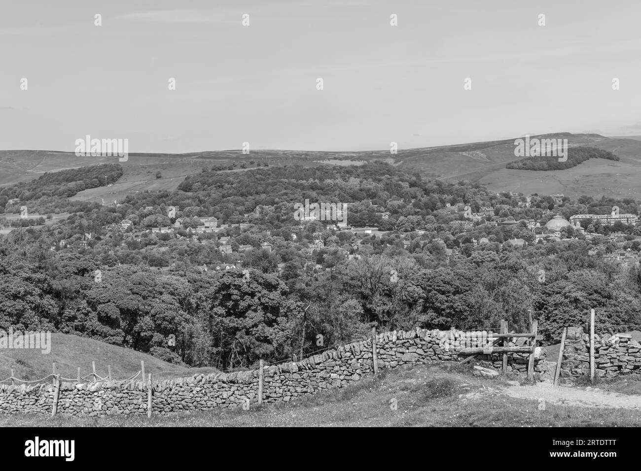 View from Buxton Country Park of Buxton town in the Peak District Stock ...