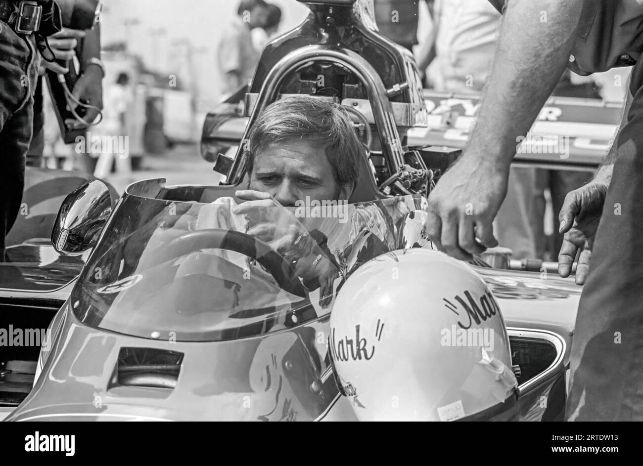 Mark Donohue in a Penske Racing Lola T330-AMC at the 1973 Watkins Glen ...