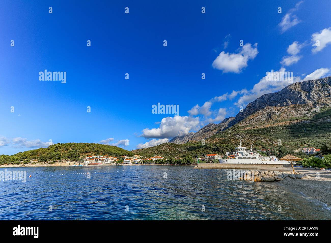 View of the bay and the port of Drvenik n Croatia Stock Photo - Alamy