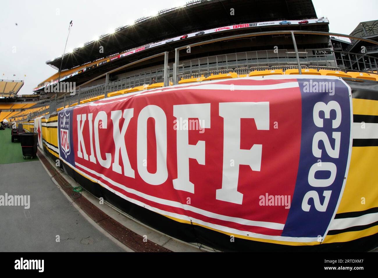 This is a KICKOFF banner at Acrisure Stadium before an NFL football ...
