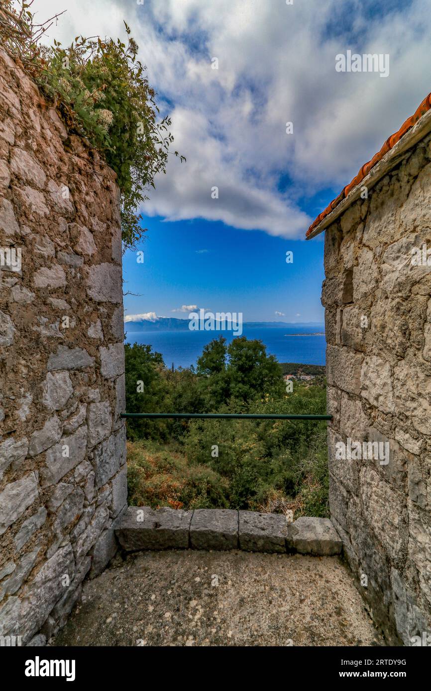 Panorama over the town of Drvenik in Croatia seen from the Gradina ...