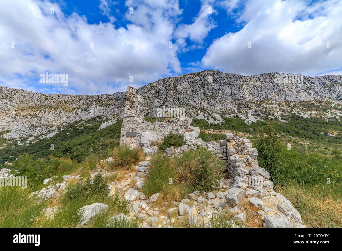 Gradina Fortress Ruins In Drvenik Biokovo Mountain in Croatia Stock ...