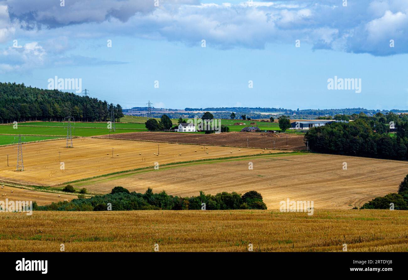 September landscape view of Strathmore Valley and the Sidlaw Hills in ...