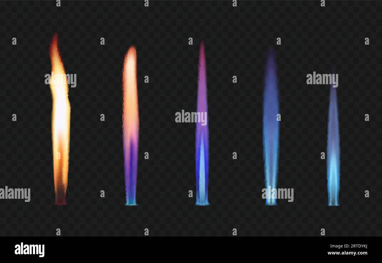 Fire flames, gas and zinc, potassium, stronium and sodium burning ...