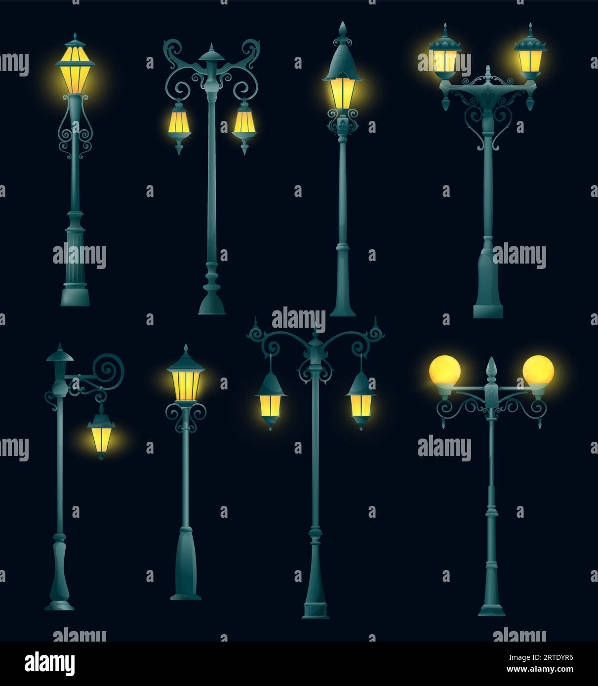 Old street light pillar and lamppost, isolated streetlight and ...