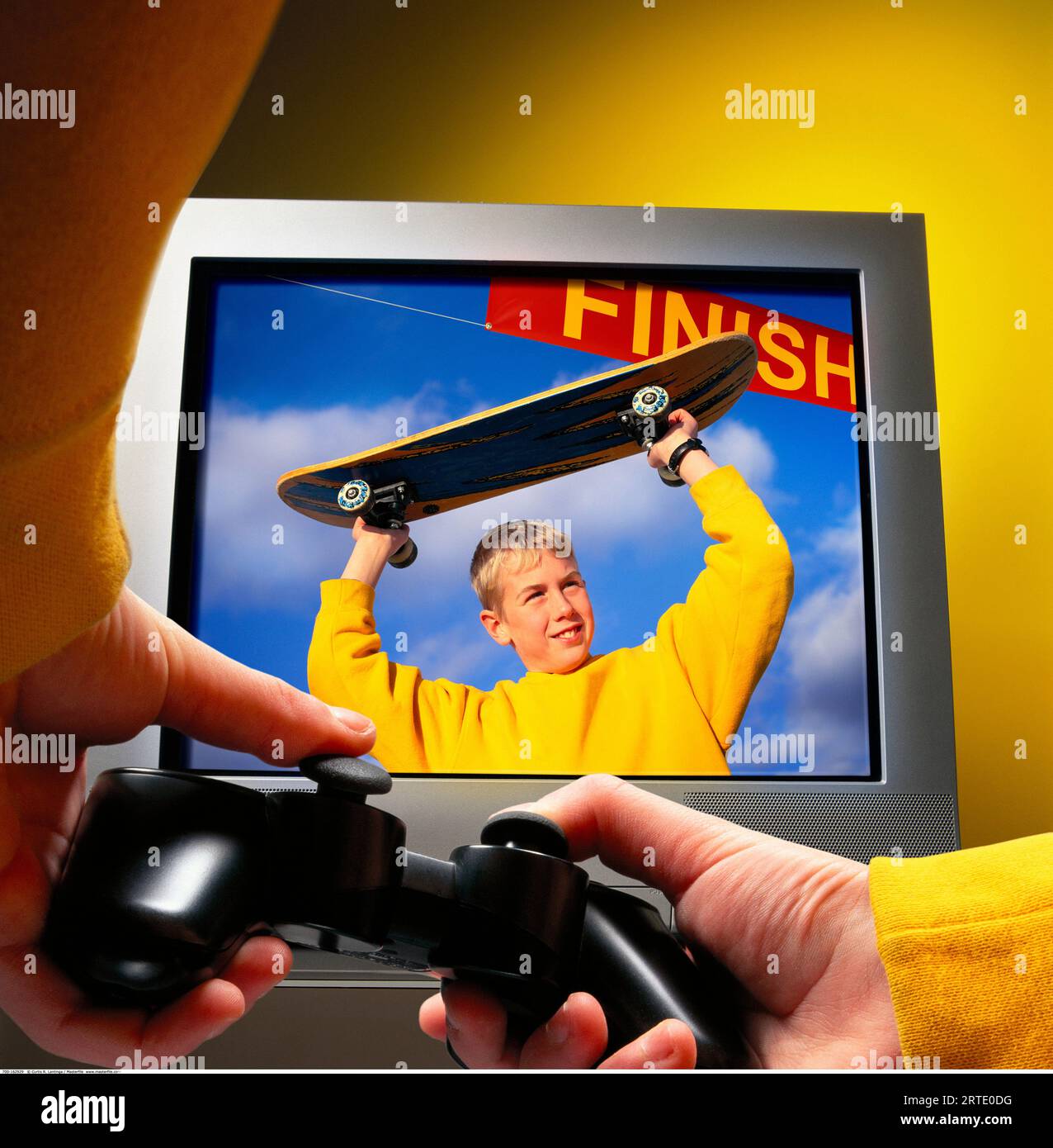 Boy Playing Video Game Stock Photo - Alamy