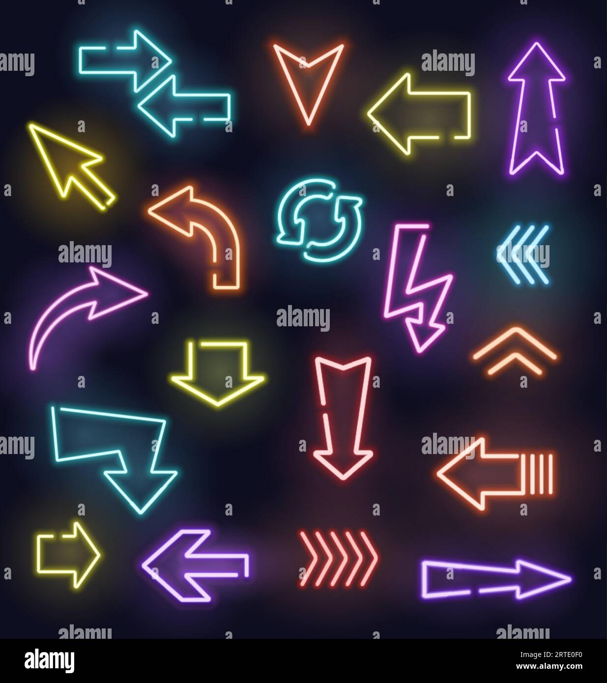 Neon sign red blue arrow Stock Vector Images - Alamy