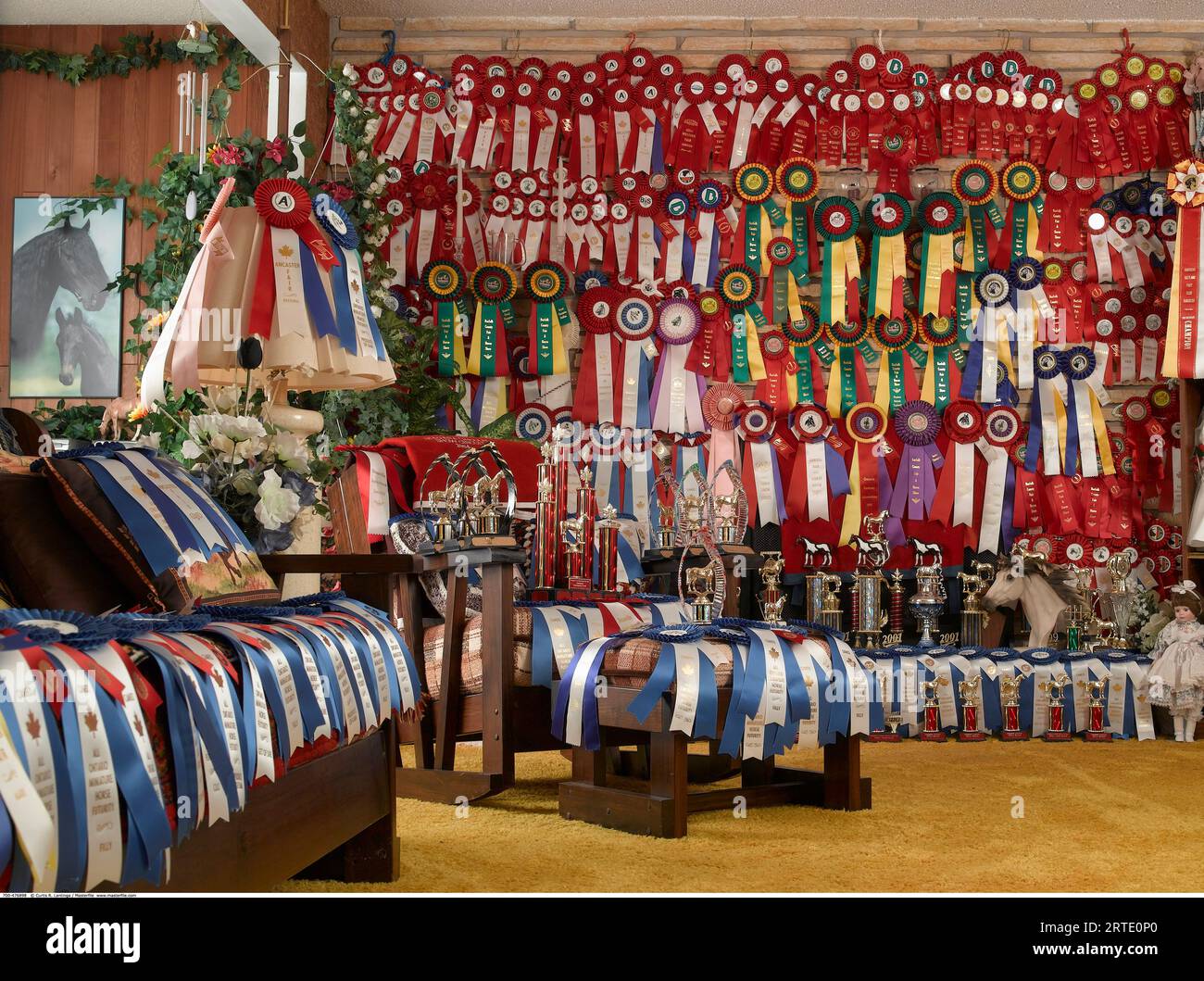 Room With Many Award Ribbons Stock Photo - Alamy