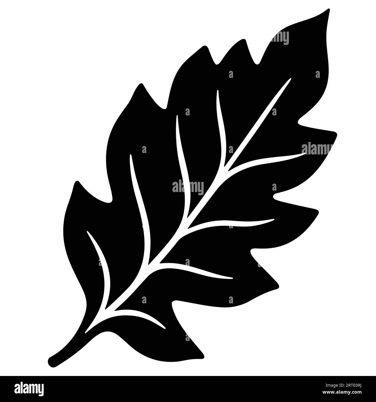 Leaf simple black and white simple vector Stock Vector Image & Art - Alamy