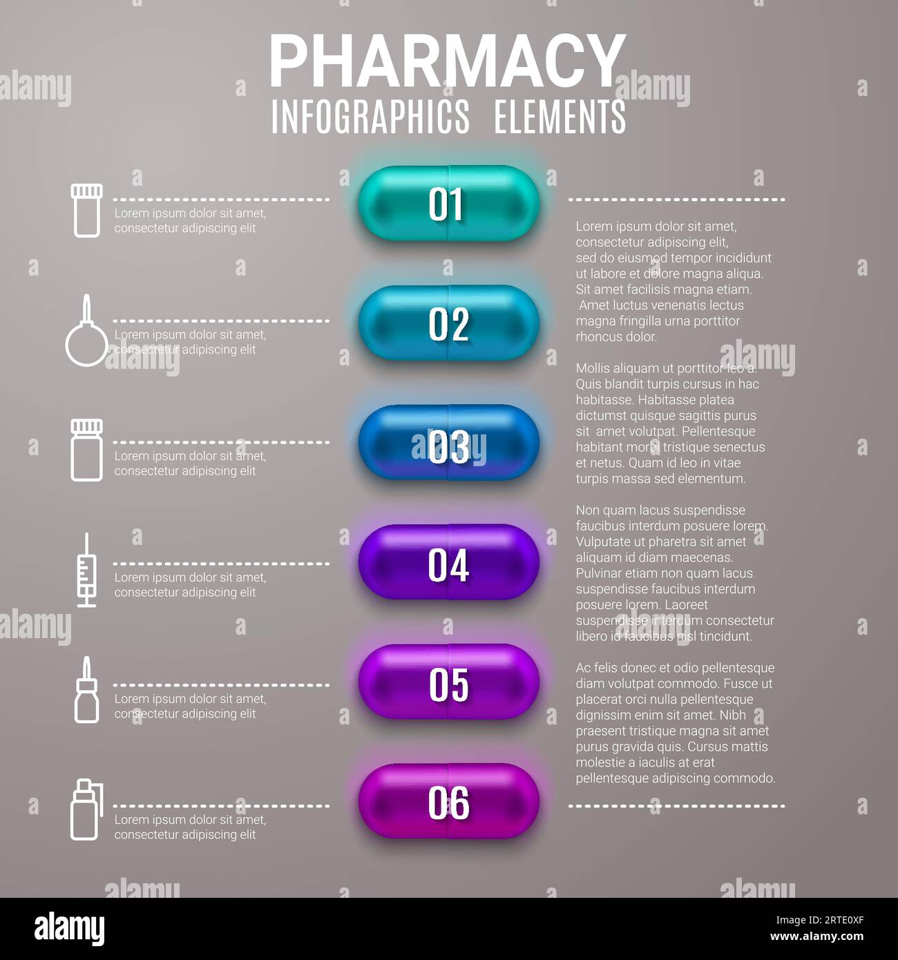 Pharmacy vector infographics aid of step chart with 3d pills or ...