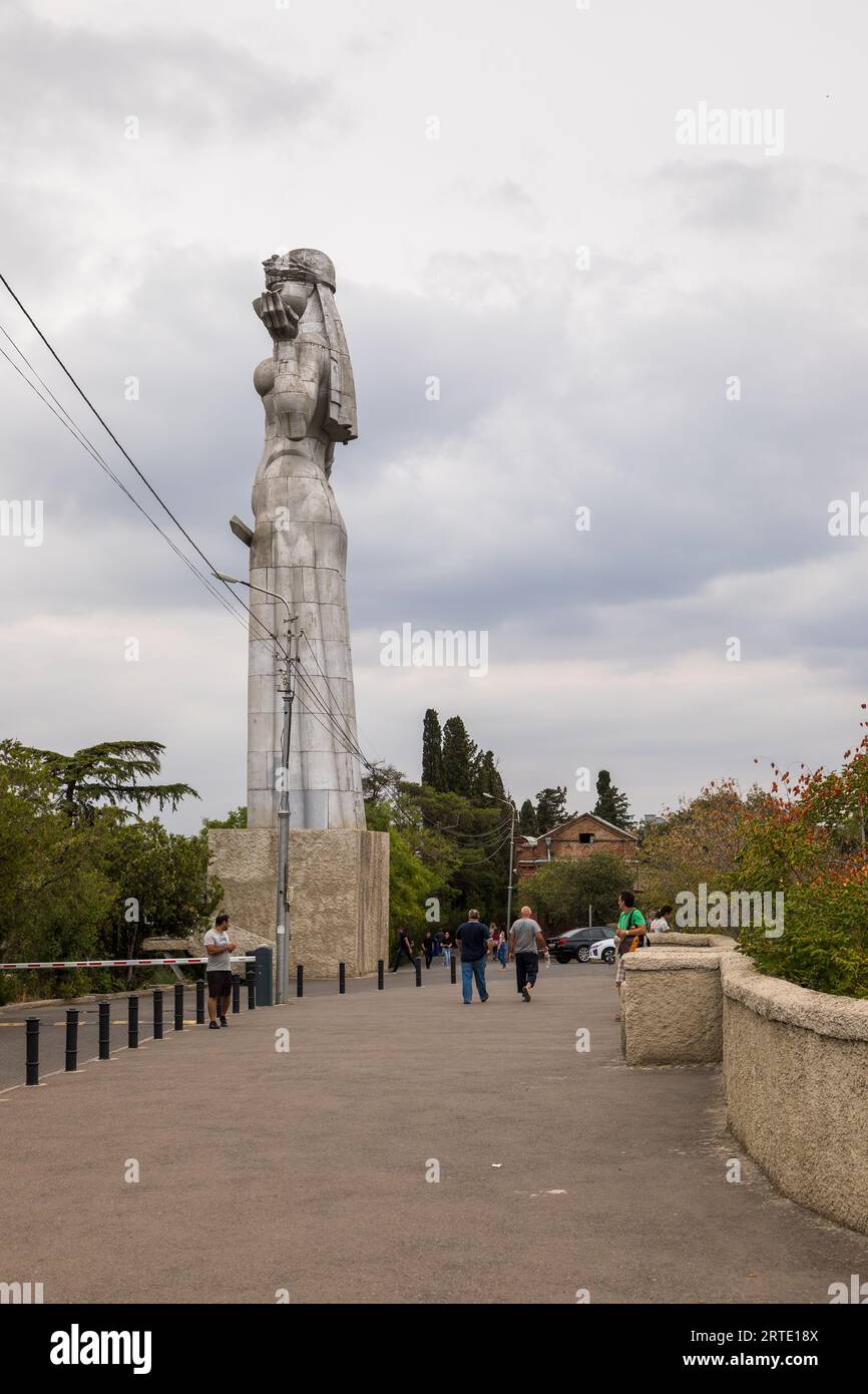 Georgia, Tbilisi - 30 August 2019: Kartlis Deda, monument on the top of ...