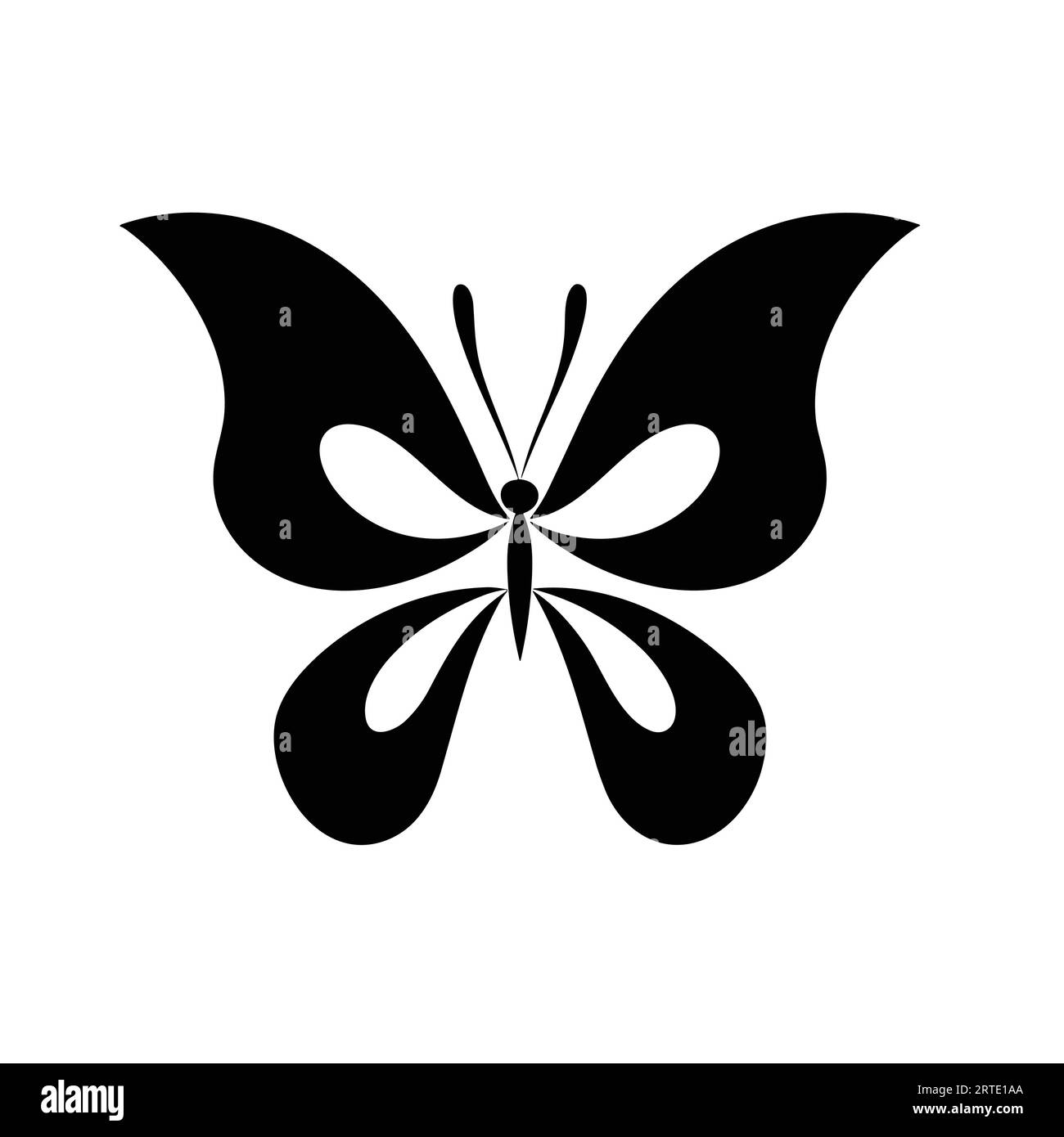 Line butterfly icon button isolated white background Stock Vector Image ...
