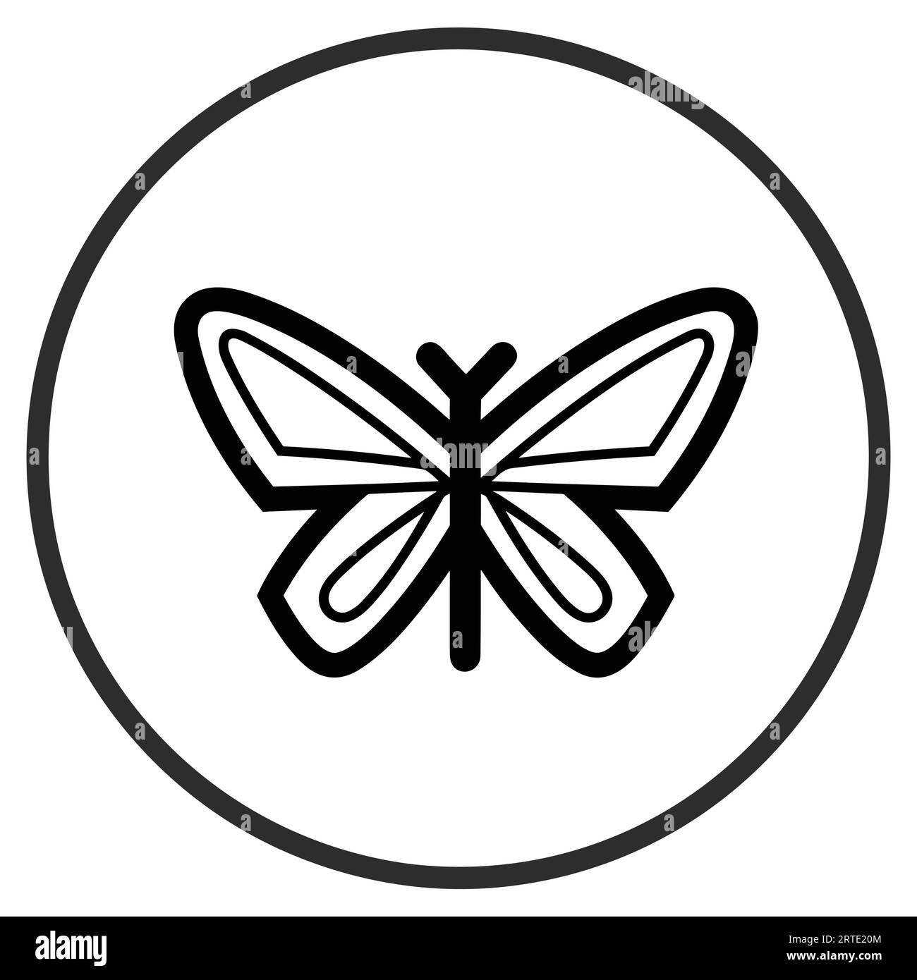 Line butterfly icon button isolated white background Stock Vector Image ...