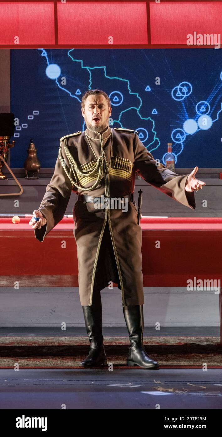 Hamburg, Germany. 12th Sep, 2023. Alexander Tsymbalyuk sings as Boris ...