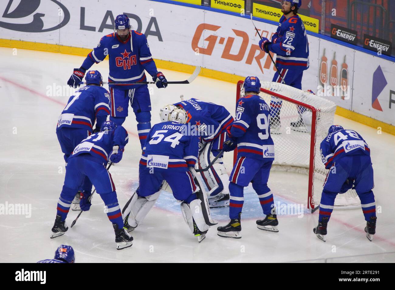 SKA Hockey Club player, Johan Mattsson (1) seen in action during the ...