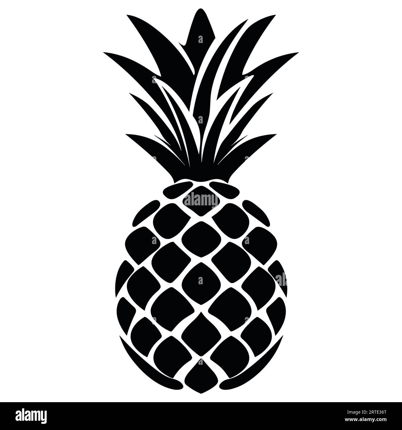 Pineapple icon illustration Black and White Stock Photos & Images - Alamy
