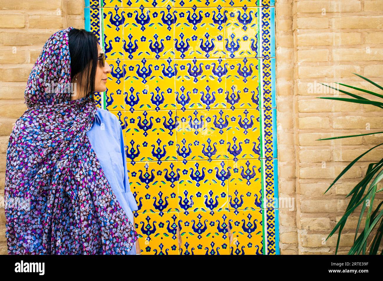 Kashan, Iran - 27th may, 2022: tourist stand pose for social media ...
