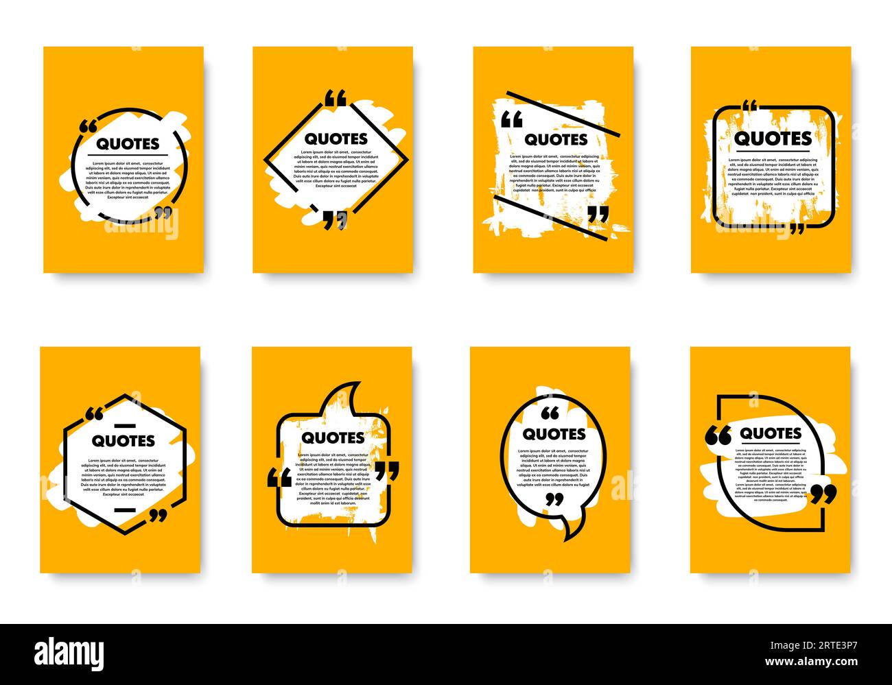 Retro posters with quote bubble and box message. Vector yellow cards ...