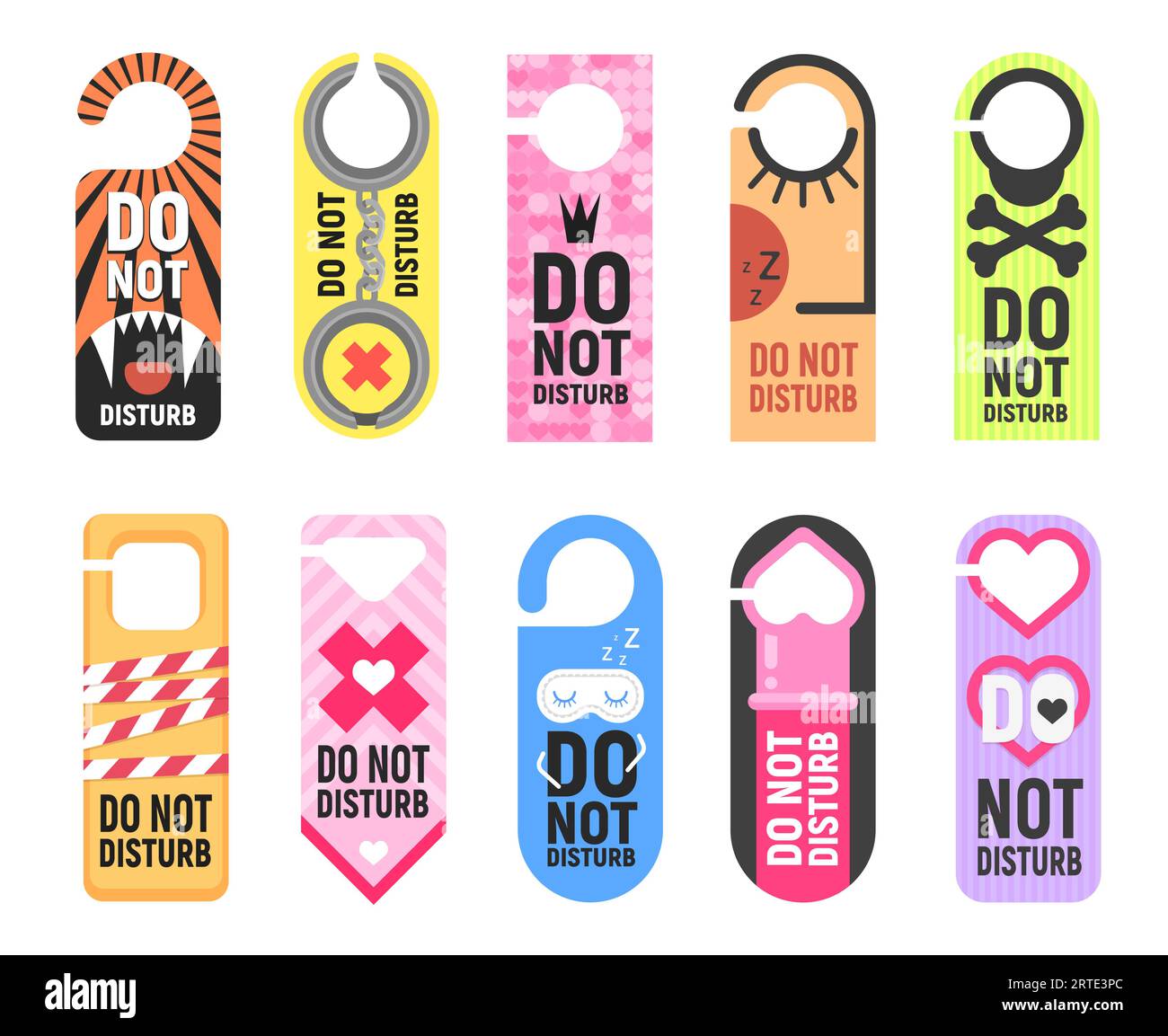 Do not disturb sign of door hanger vector templates. Hotel room tags ...