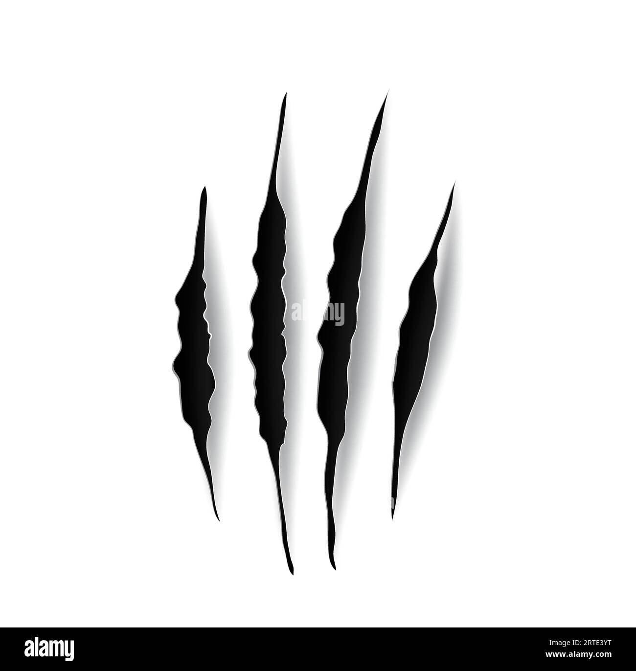 Eagle claw marks, scratches, predator bird nails vector traces. Wild ...