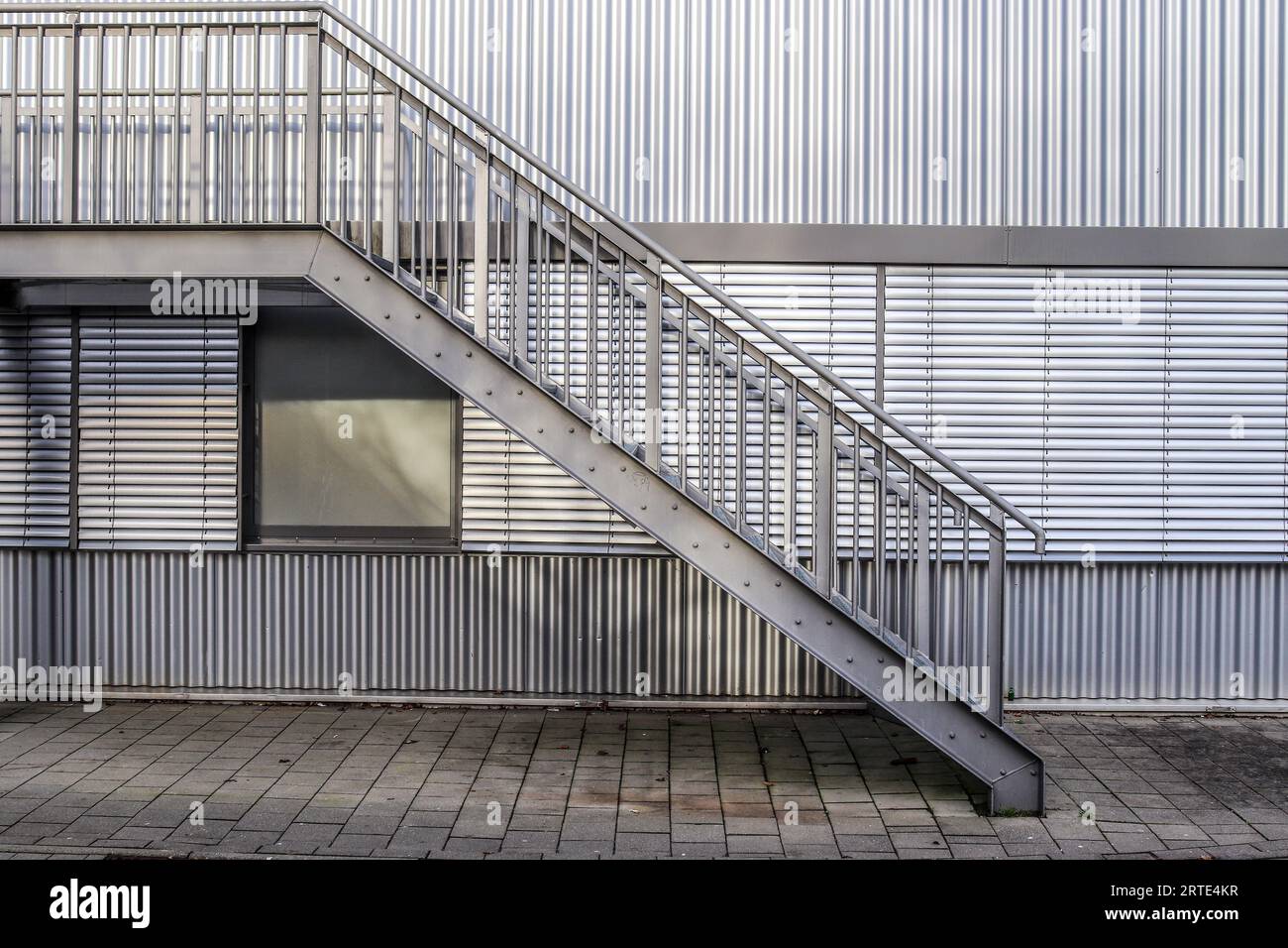 Close Up View On Metallic Stairs At A Modern Architecture Building ...