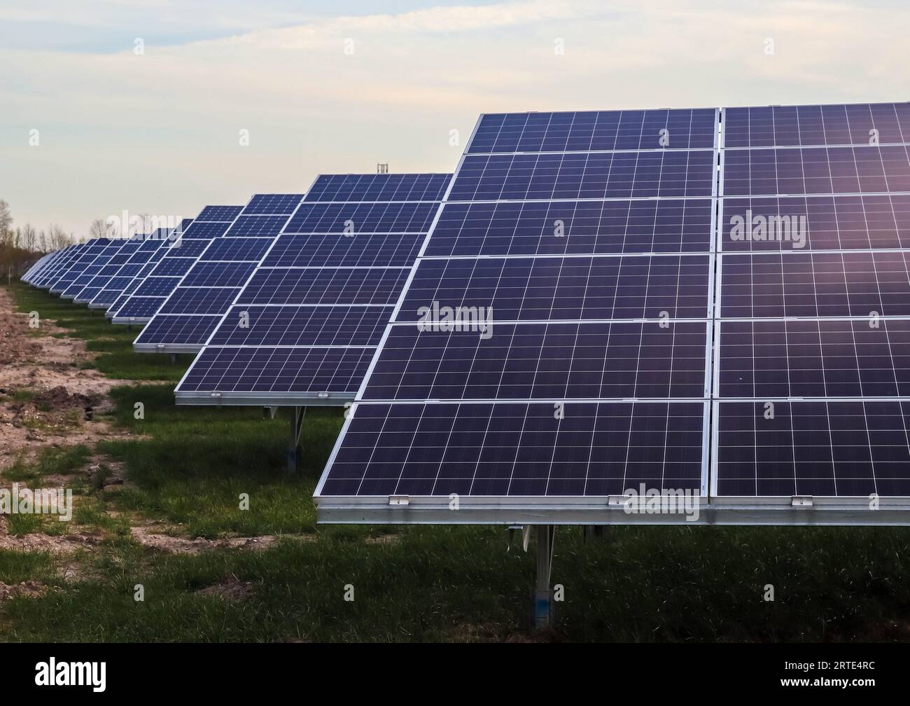 Generating Clean Energy With Solar Modules In A Big Park In Northern ...