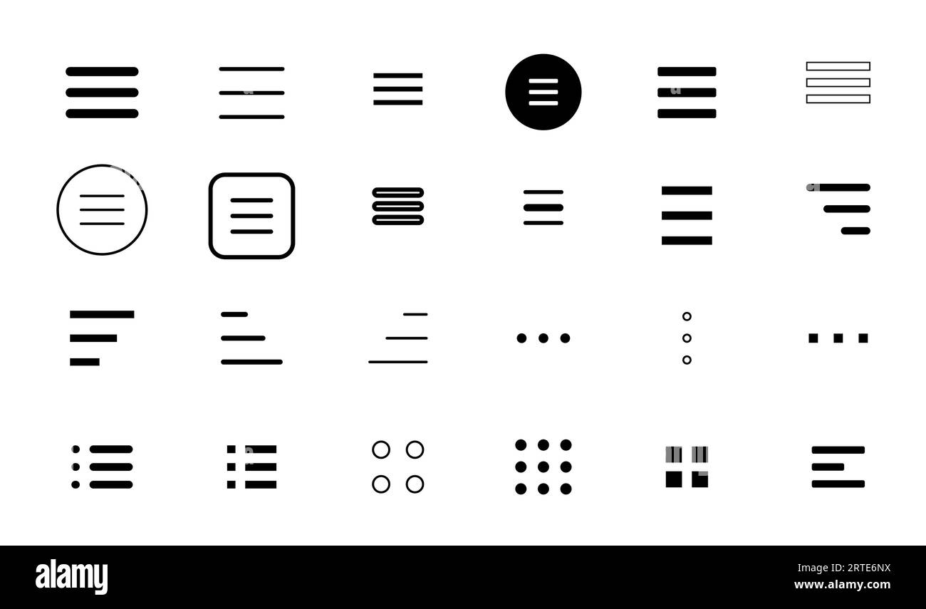 Hamburger Web And Mobile App Menu Icons Vector Buttons For Website Ui Navigation Hamburger Or