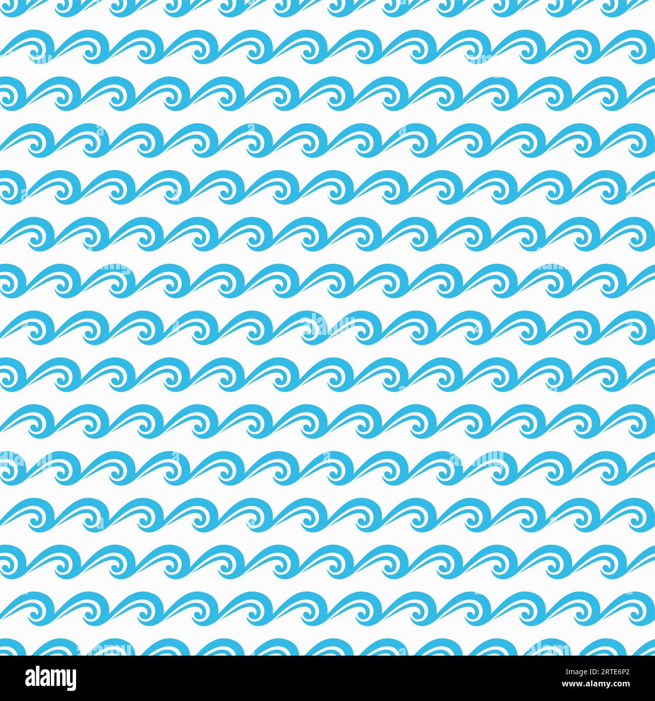 Waves pattern, sea water ripples and ocean wavy tide curls, vector ...