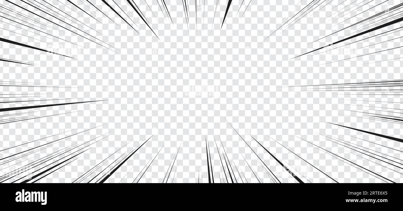 Manga background, comics radial speed lines, vector explosion, motion ...
