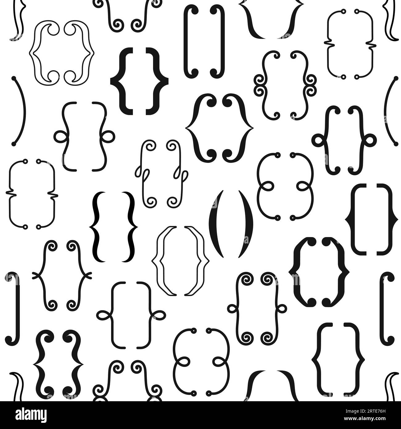 Parenthesis text brackets seamless pattern background with vector ... Parenthesis text brackets seamless pattern background with vector ...
