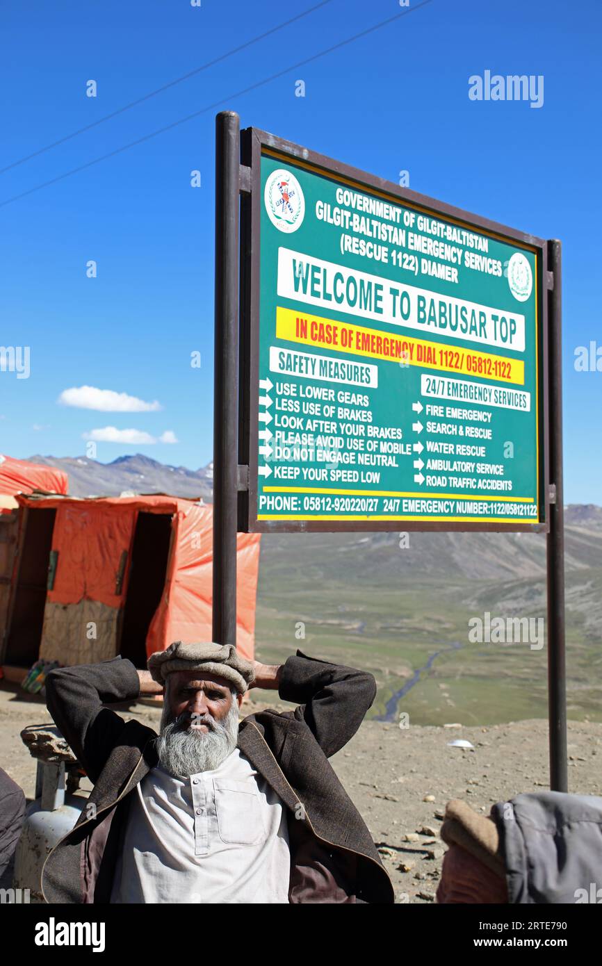 Welcome sign at Babusar Top in northern Pakistan Stock Photo - Alamy
