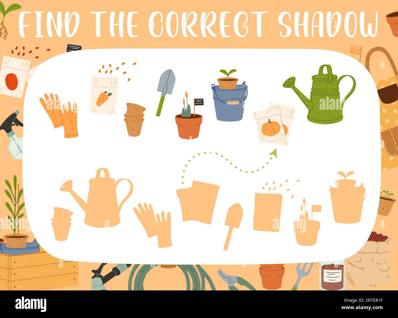 Children watering can silhouette hi-res stock photography and images ...