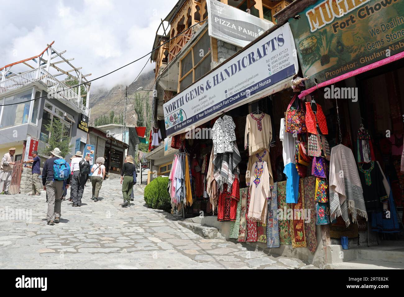 Tourists at Karimabad in the Hunza Valley Stock Photo - Alamy